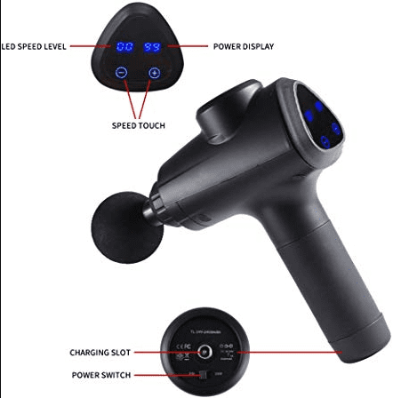 Eilison Awesome High Quality Portable Massage Gun Cordless 3 Speeds Handheld Massage Device Deep ...
