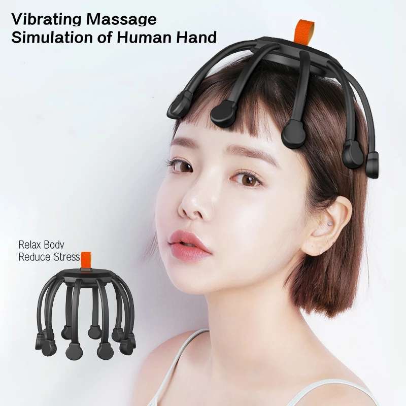 New Design Automatic 10 Motors Electric Vibrating Head Massager ...